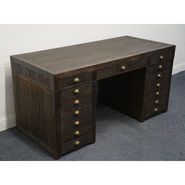 Restoration Hardware Printmaker s Collection Contemporary Farmhouse Style 62 Writing Desk Espresso Pine