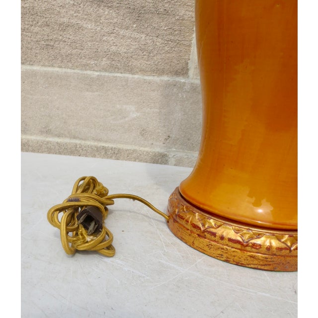 Antique Chinese Yellow Glaze Vase Lamp | Chairish
