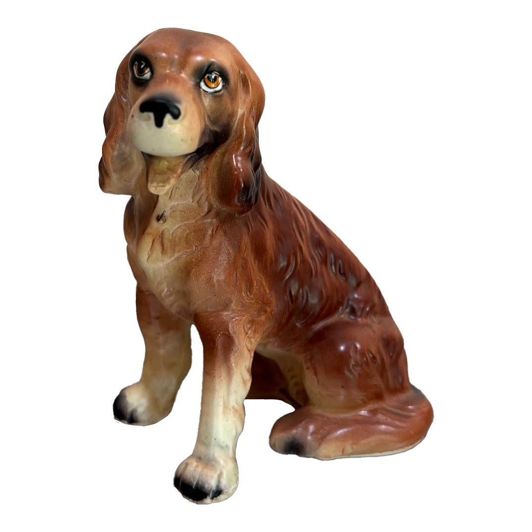 Vintage Ceramic Dog Figurine | Chairish