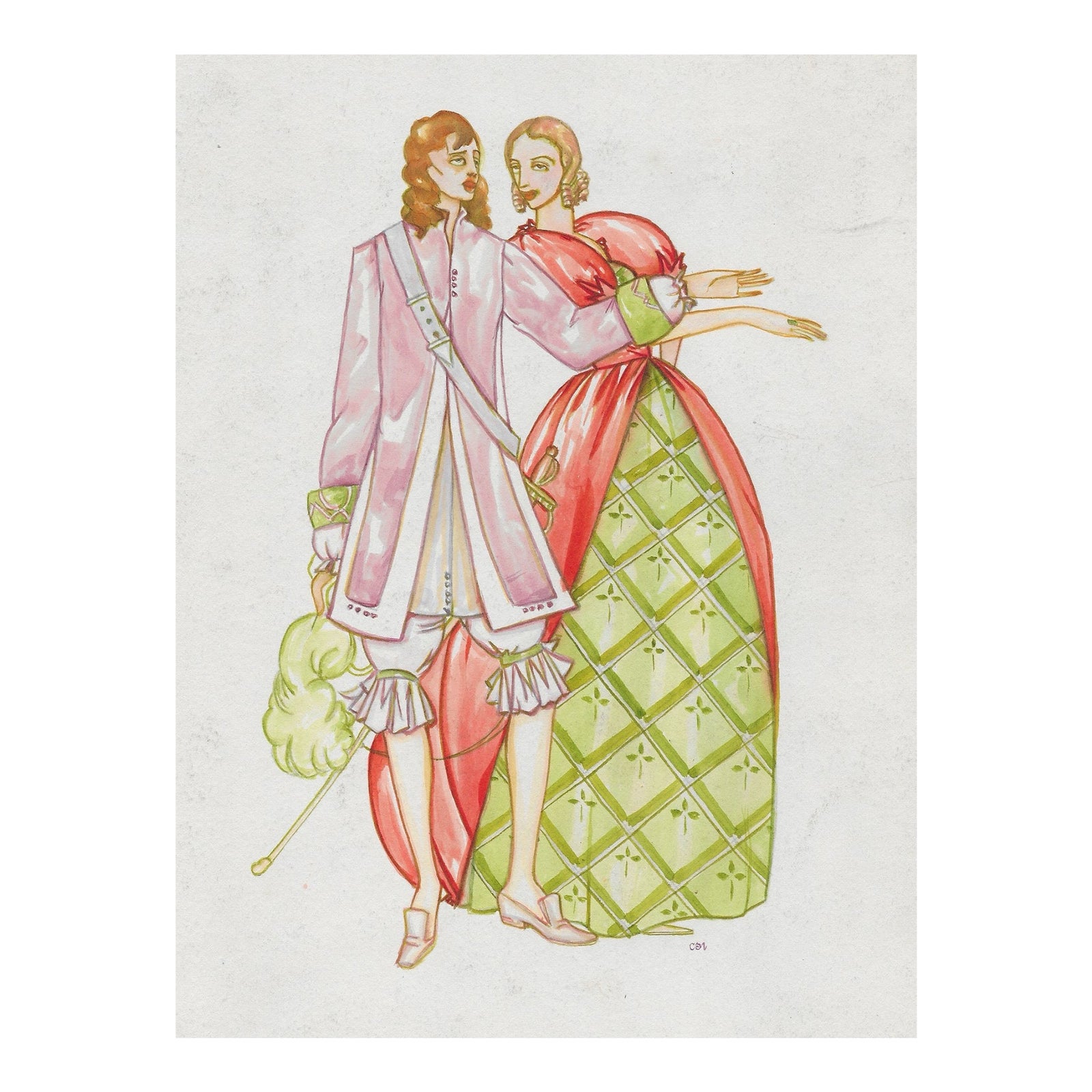 1931 French Figures by Clifford Thompson | Chairish