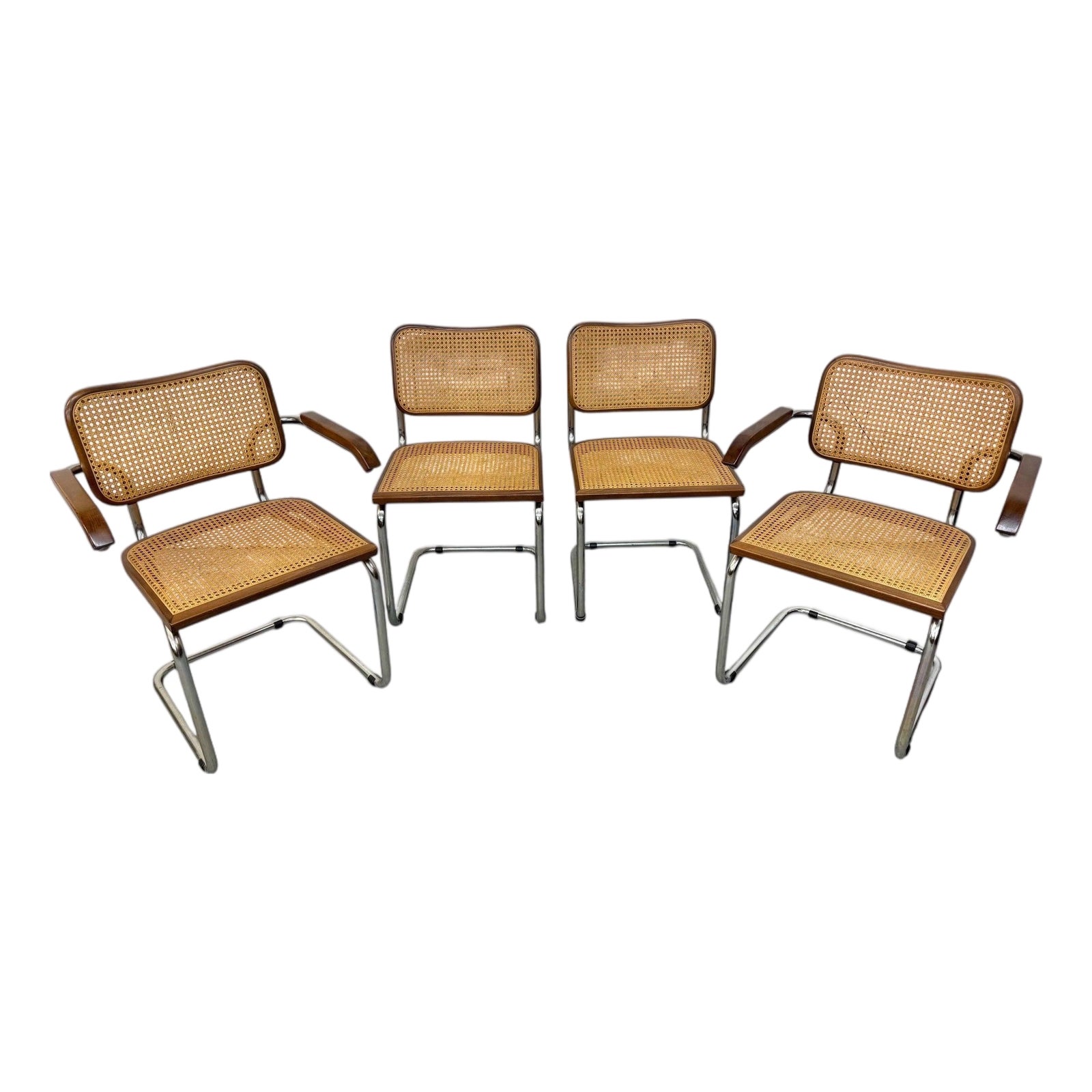 Vintage Italian Modern Cesca Dining Chairs - Set of 4 | Chairish