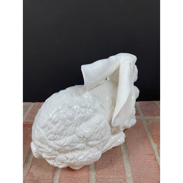 Vintage Large Ceramic White Rabbit | Chairish