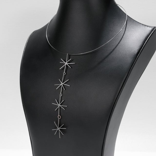 Mid-Century Modern Betty Cooke Style Silver Starburst Link Pendant ...