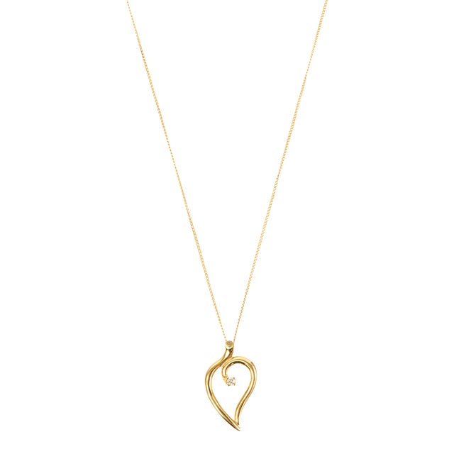 Tiffany & Co. 18K Open Leaf Necklace Gold | Chairish