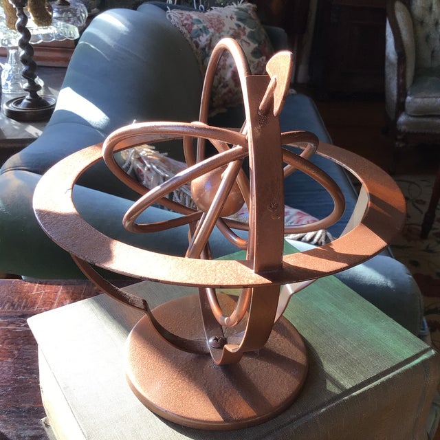 Vintage Metal Armillary Sphere Globe With Arrow | Chairish