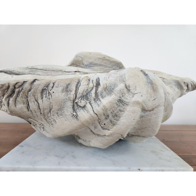Large Vintage Coastal Gypsum Sculptural Clam Sea Shell Decorative Bowl ...