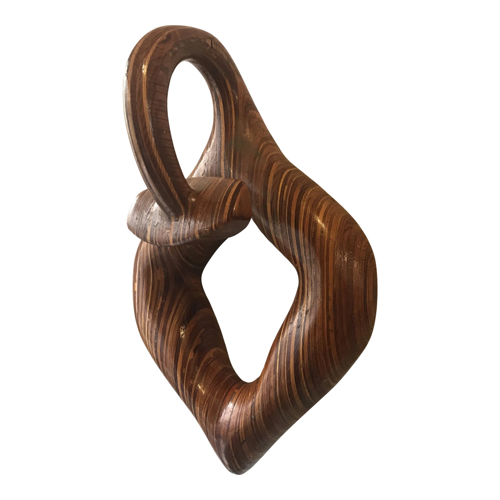 1970s Stacked Wood Sculpture Wall Object | Chairish