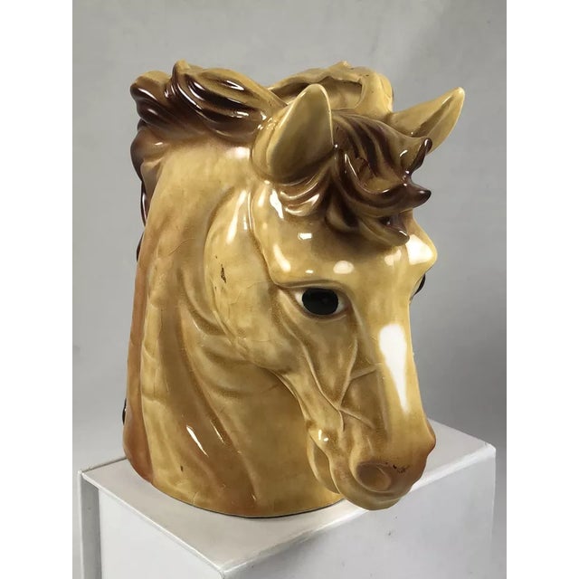 Vintage Relpo Palomino Stallion Ceramic Horse Head Planter Vase | Chairish