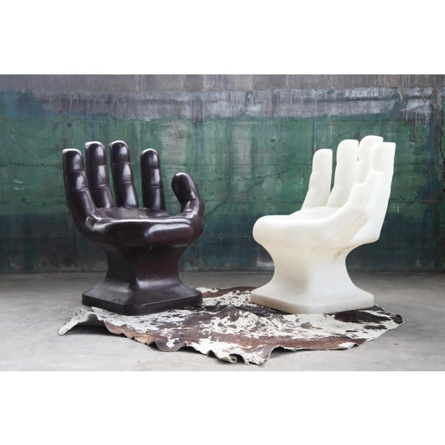 1970s Vintage Mid Century Modern Black Hand Lounge Chair | Chairish