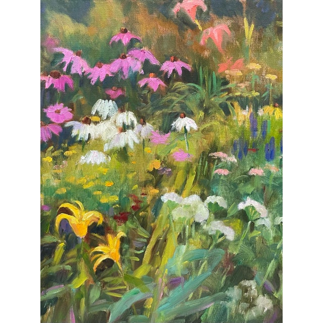 Original Impressionist Style Acrylic Flower Garden Painting - Unframed ...