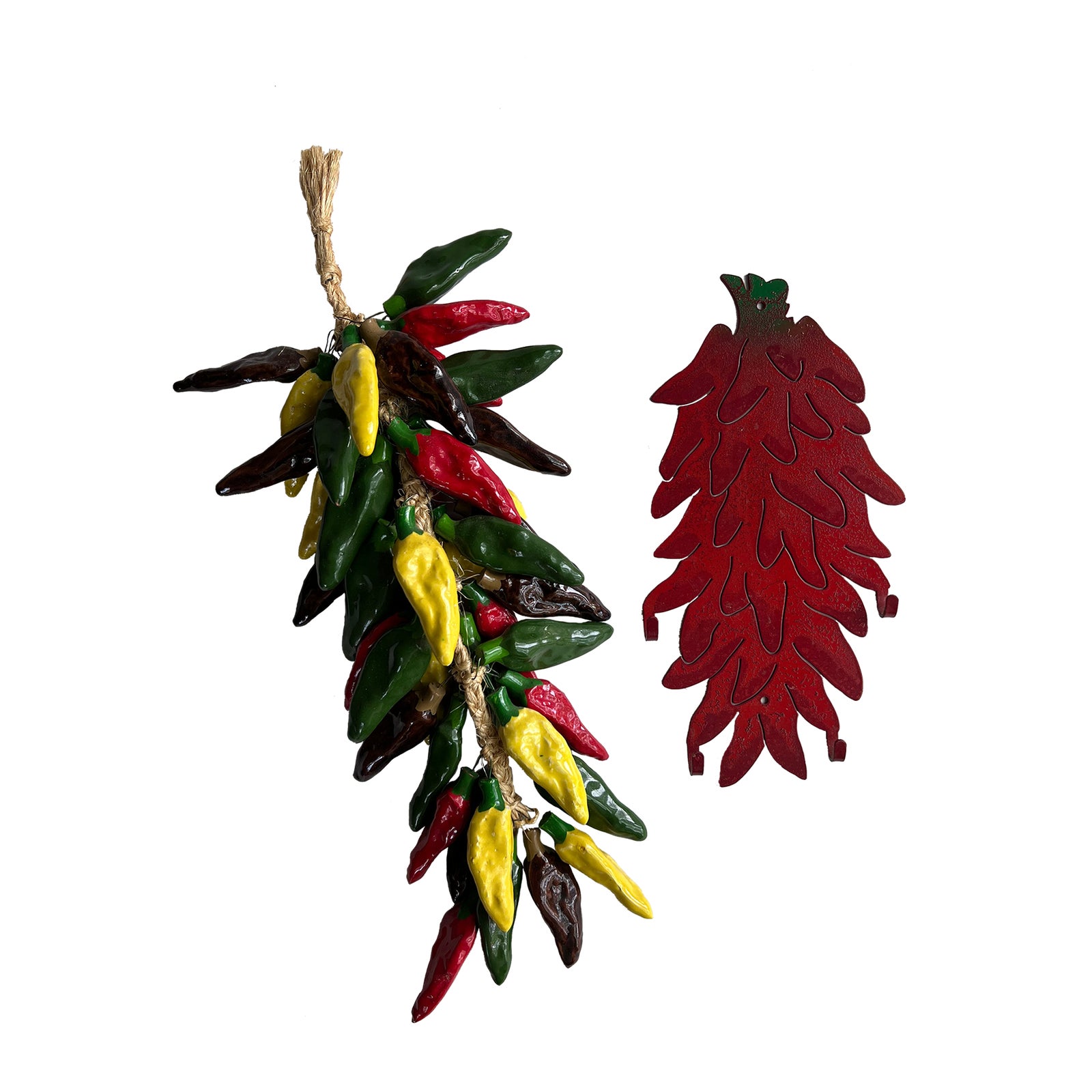 Hand-Painted Vintage Ristra/ String of Ceramic Jalapeño Peppers ...