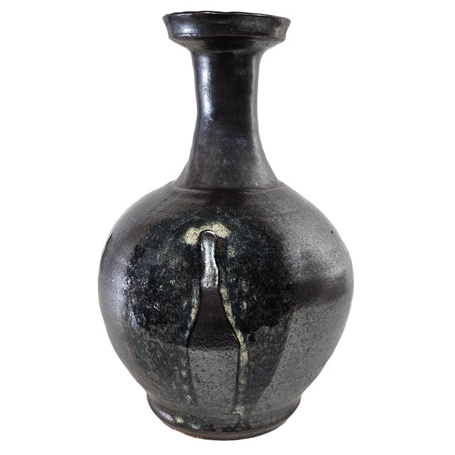 Studio Art Pottery Wheel Thrown Vase Iridescent | Chairish