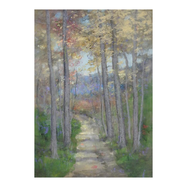 Early 20th Century Impressionist Mountain Forest Path Landscape ...