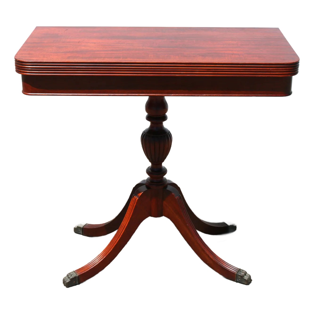 Early 20th Century Mahogany Swivel Flip Top Card/Game Table | Chairish