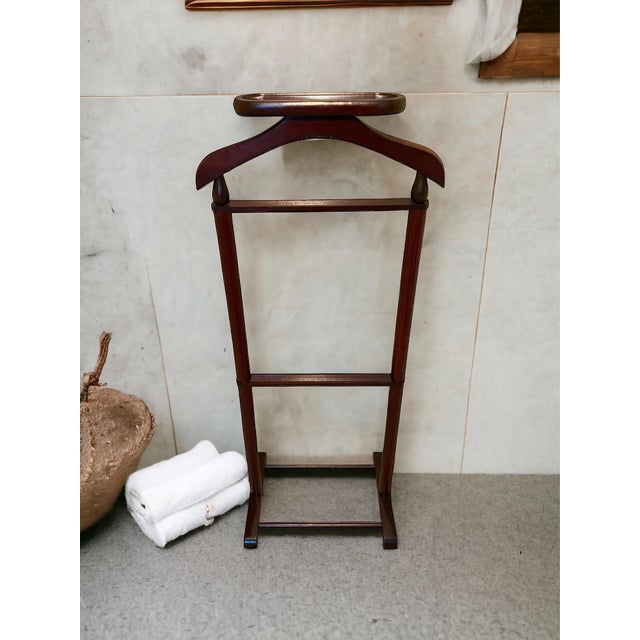 1970s Mahogany Solid Wood Valet Stand | Chairish