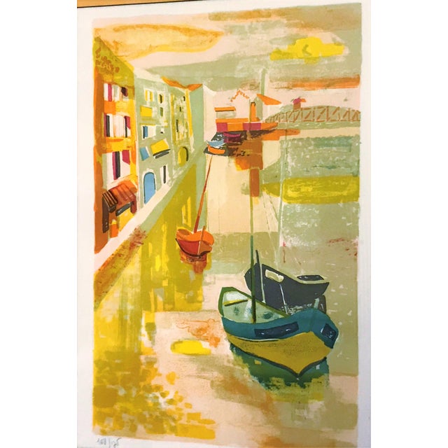 Georges Lambert Signed and Framed Lithograph 'Harbor' #168/175 | Chairish