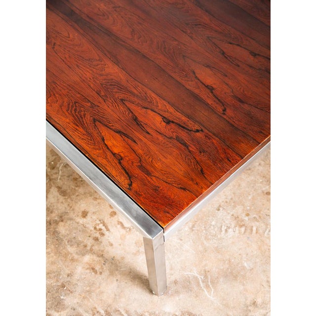 1960s Mid Century Danish Modern Brazilian Rosewood Large Steel Coffee ...