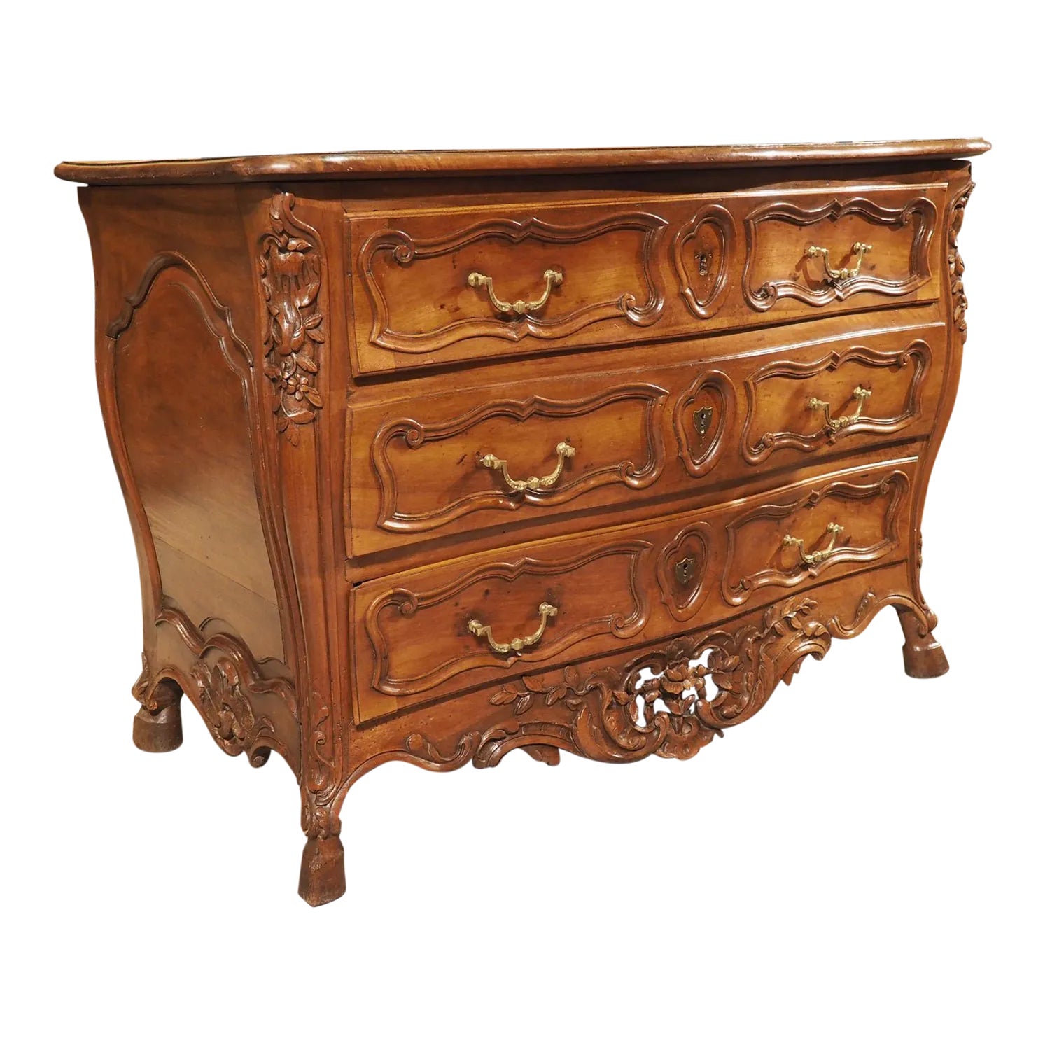 18th Century French Walnut Wood Commode en Tombeau From Provence | Chairish