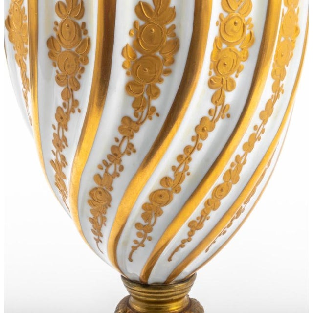 Louis XVI Style Gilded Porcelain Vase | Chairish
