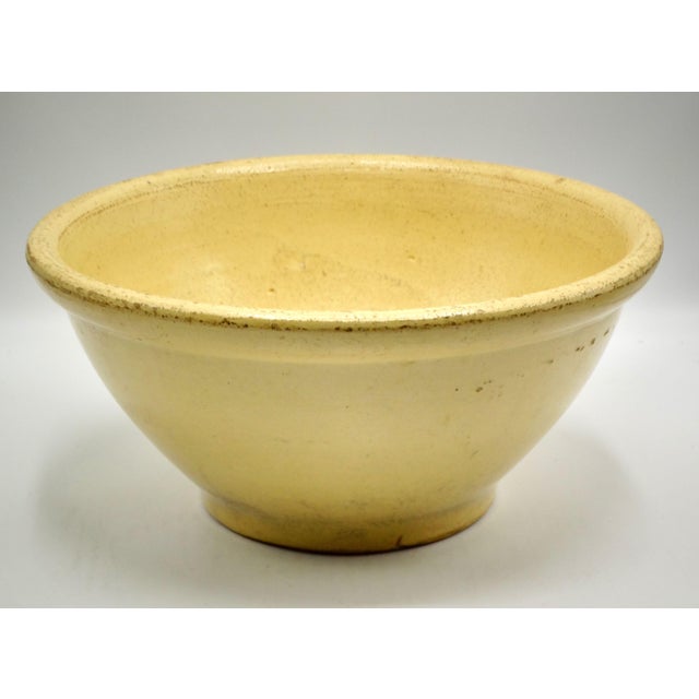 Large Americana Antique Yellow Ware Bowl, 12.5" Diameter | Chairish