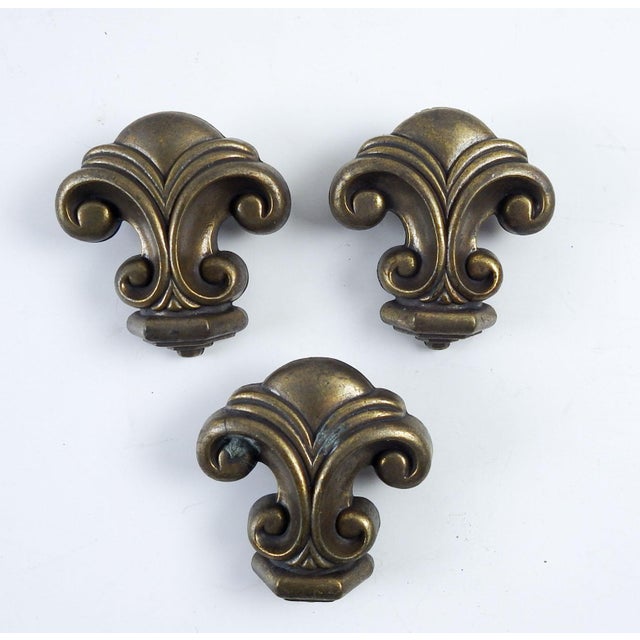 Vintage Heavy Metal Retro Drawer Pulls - Set of 3 | Chairish