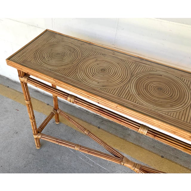 Currey & Company Organic Modern Natural Rattan Geometric Silang Console ...