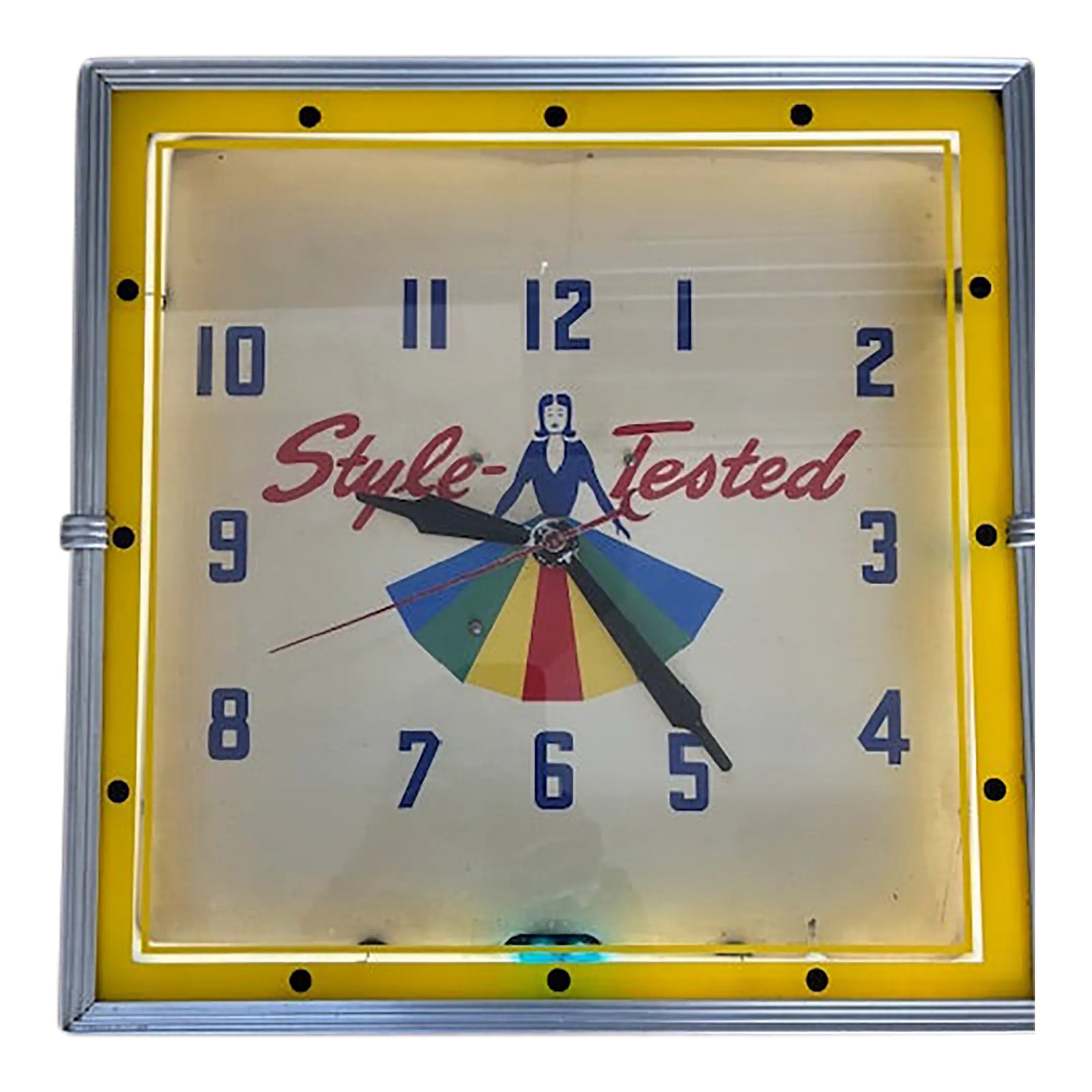 Vintage Lowe Brothers "Style Tested" Neon Clock | Chairish