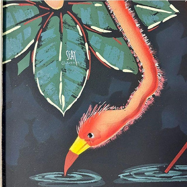 Pair of Mid Century Pink Flamingo Airbrush Prints by Billy Seay in ...
