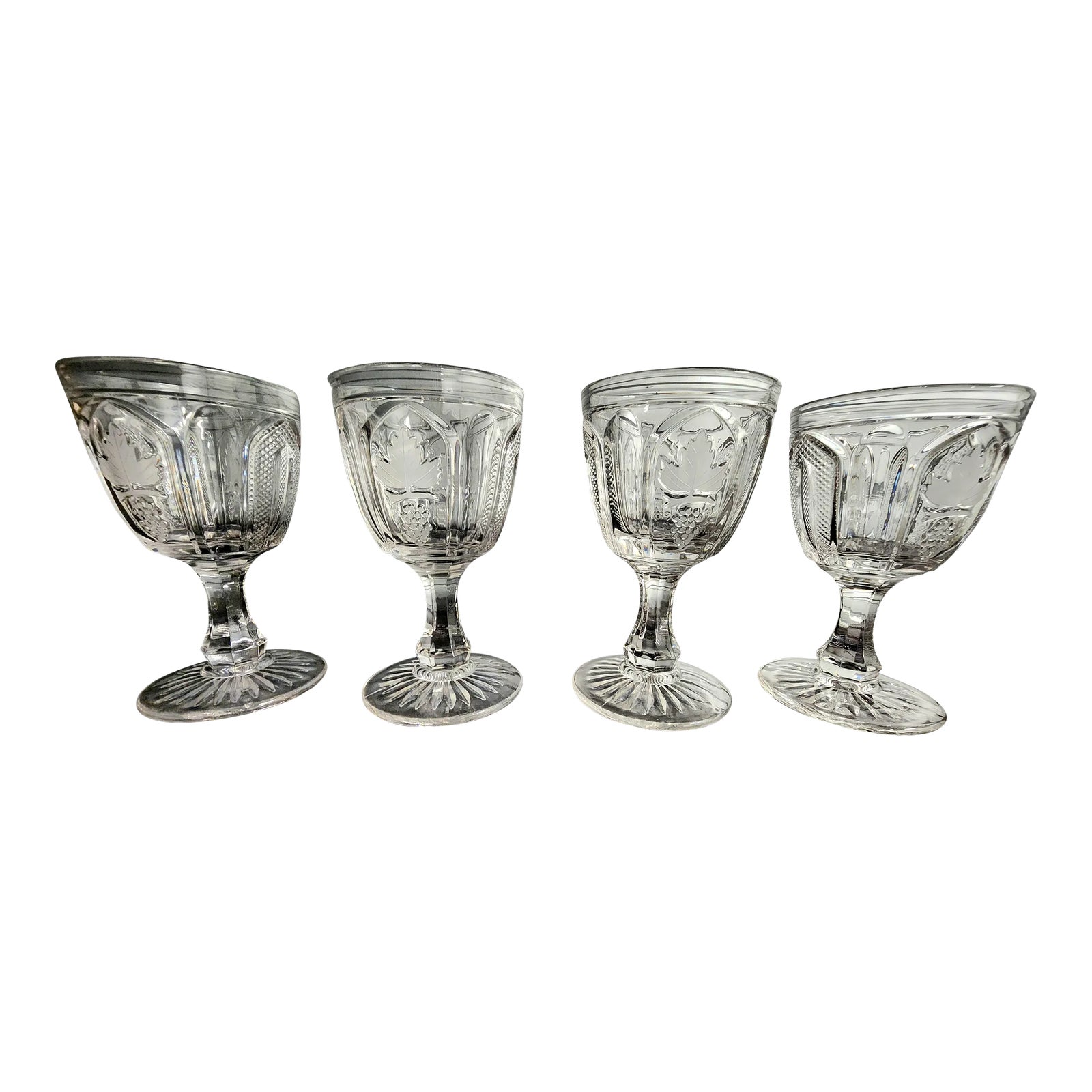 Vintage Mma Fine Wine Glass Goblets - Set of 4 | Chairish