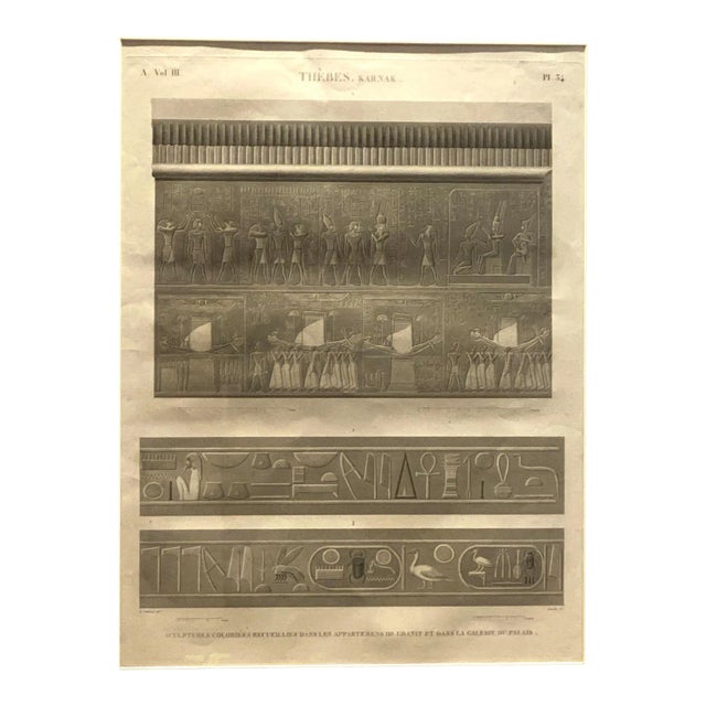 Engraving of an Egyptian Monument, France Circa 1810 | Chairish
