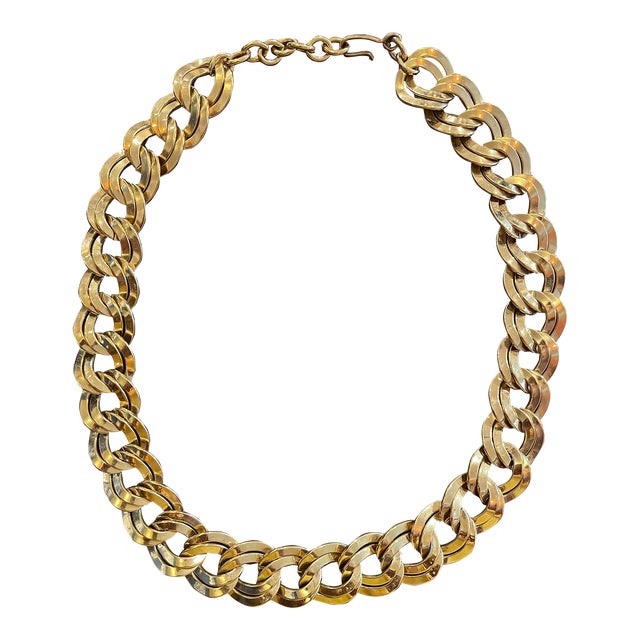 Vintage Monet Gold Link Chain Necklace | Chairish