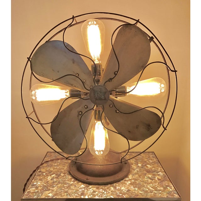 Repurposed Antique Fan Table Lamp | Chairish