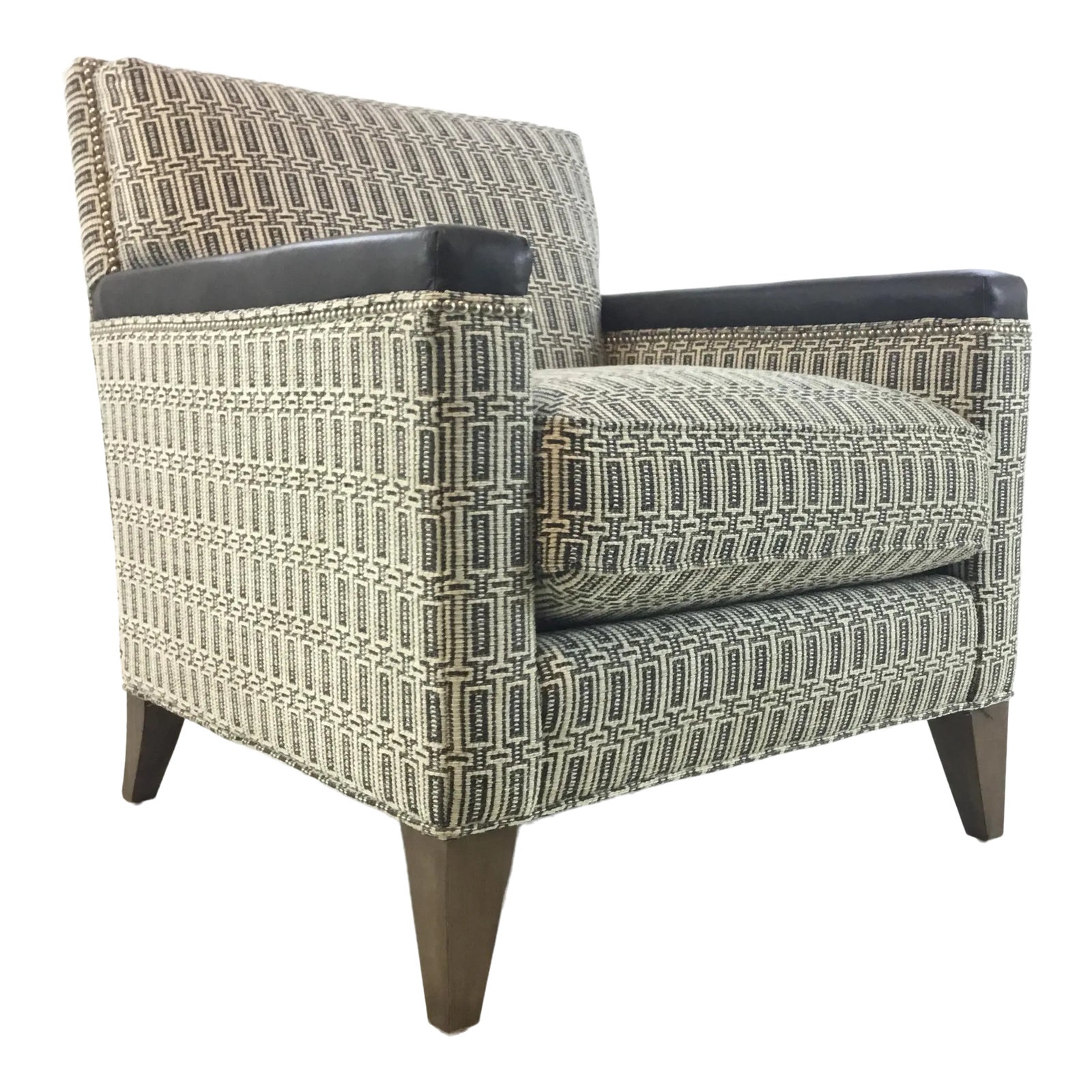 Hickory White Modern Black and White Club Chair 4234-01 | Chairish