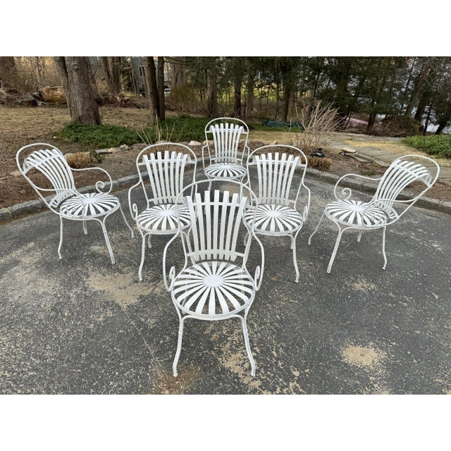 Vintage Iron Francois Carre Style Starburst Pinwheel Chairs by Unopiù ...