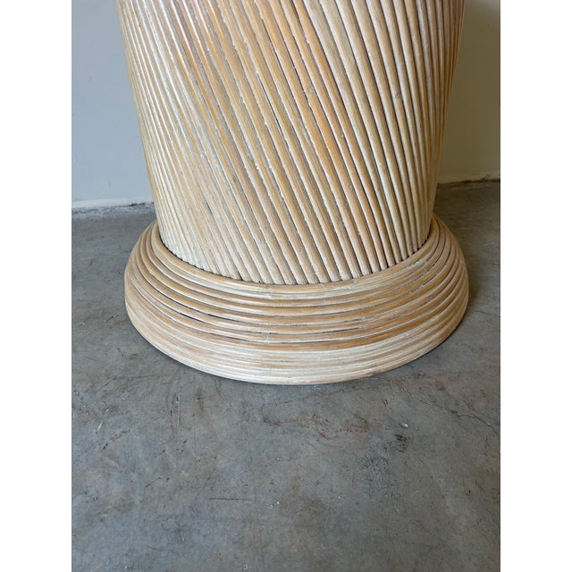 Vintage Organic Modern Pencil Reed Rattan Side / Coffee Table | Chairish