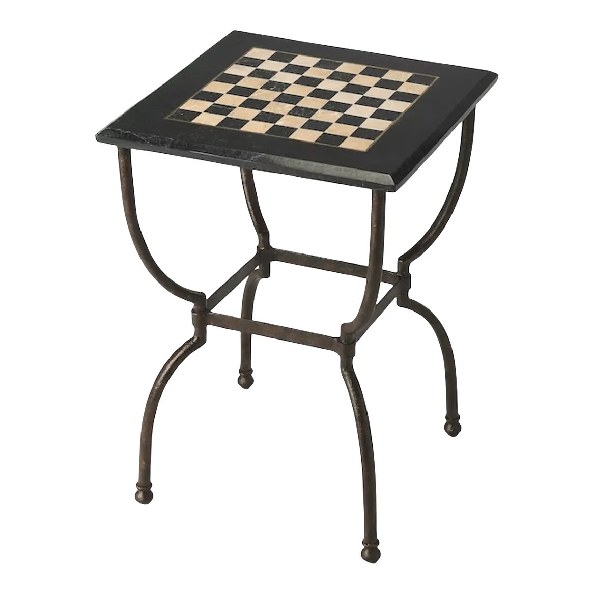 Frankie Fossil Stone Game Table, Multi-Color | Chairish