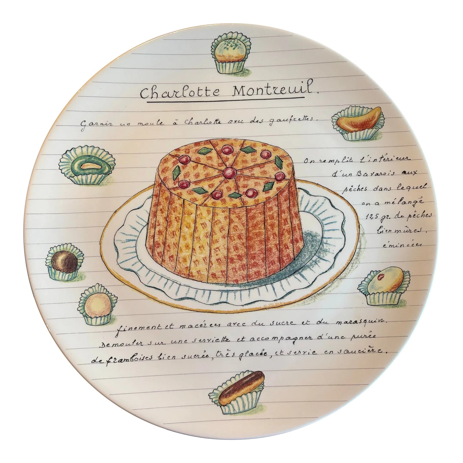 2000s Gien Desserts Gourmands Cake Platter | Chairish