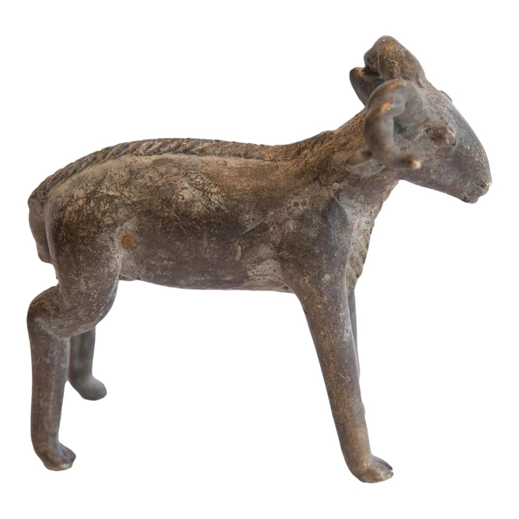 Vintage African Ram Sculpture | Chairish