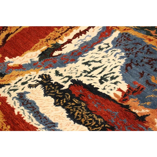 1990s Abstract Modern Red/Ivory Wool Rug - 8'3 X 9'7 | Chairish