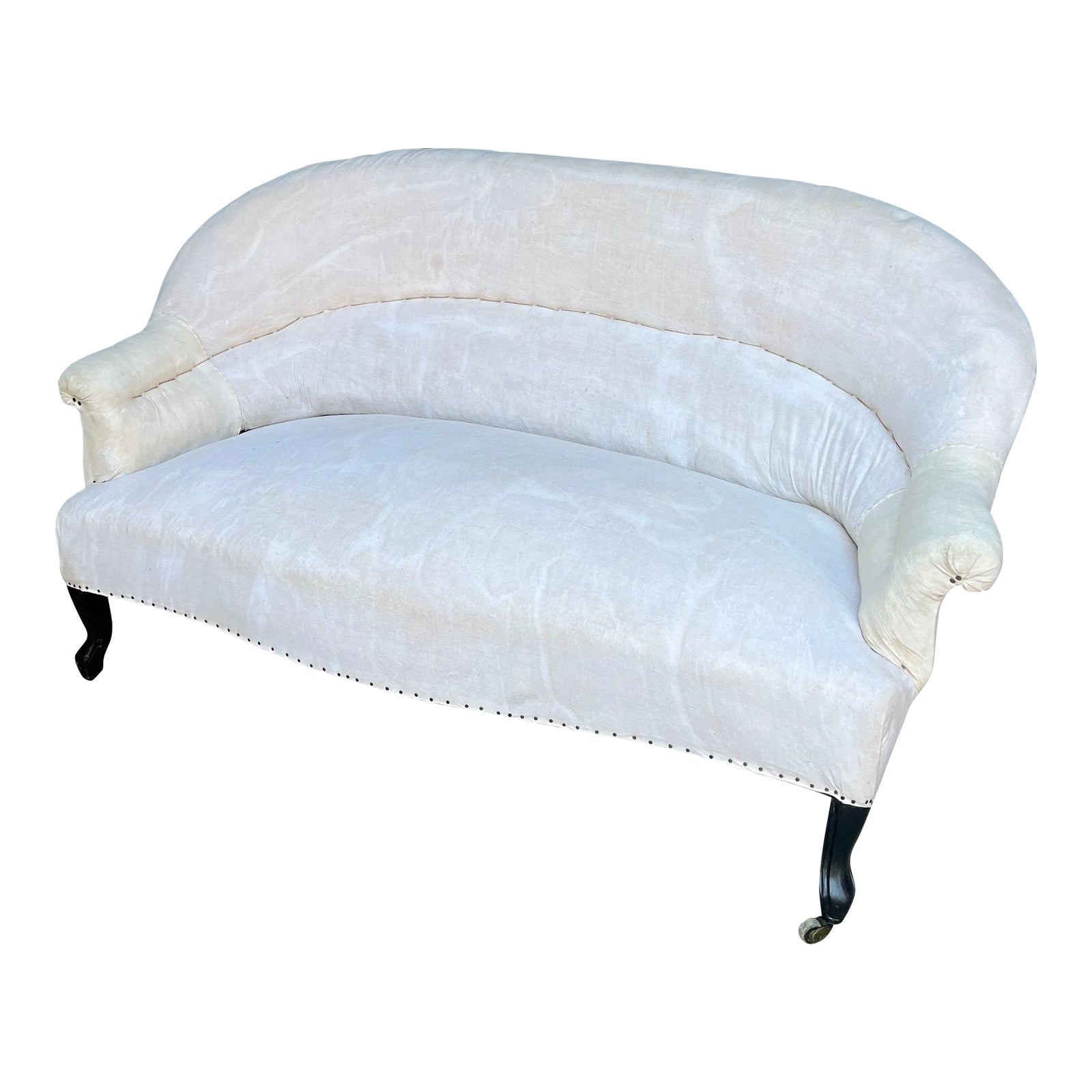 Small Scaled French 19th Century Settee | Chairish