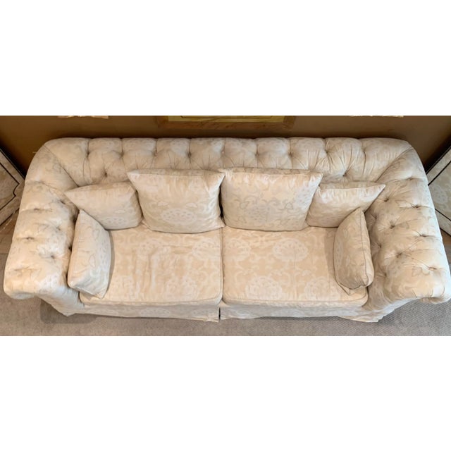 1990s Rolled Arm 8 Foot Tufted Sofa | Chairish