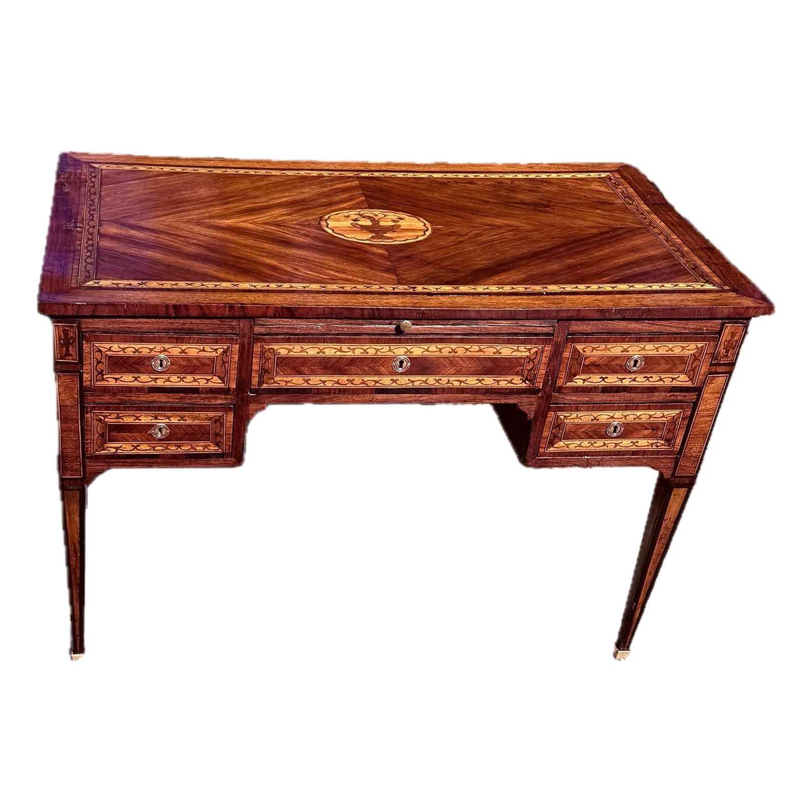 18th Century Italian Neoclassical Inlaid Writing Desk | Chairish