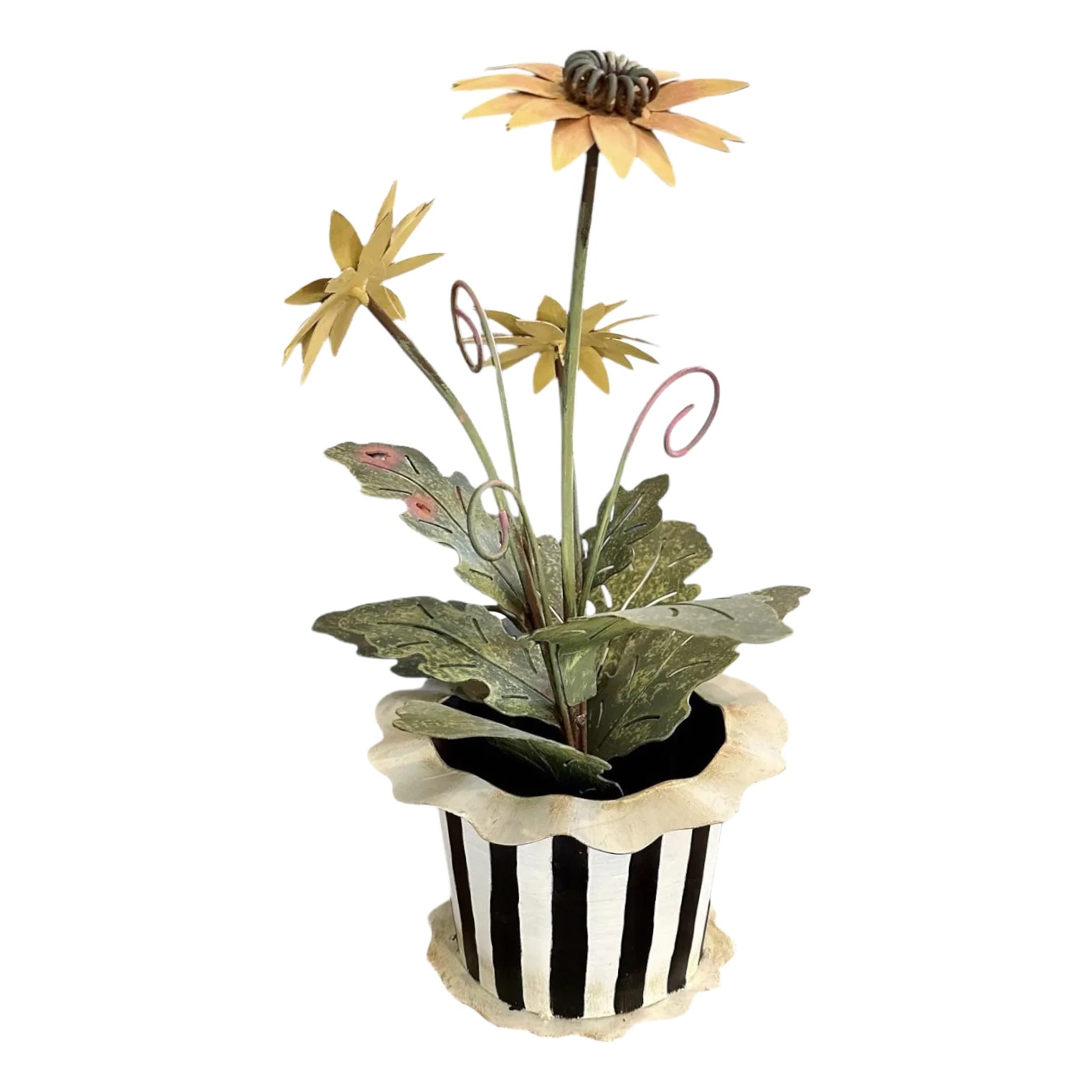 Vintage Italian Tole Sunflower Flower / Floral Arrangement Toleware ...