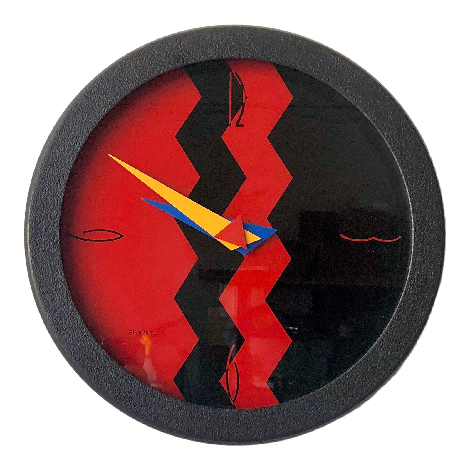 Large 1980s Postmodern Memphis Style Wall Clock | Chairish
