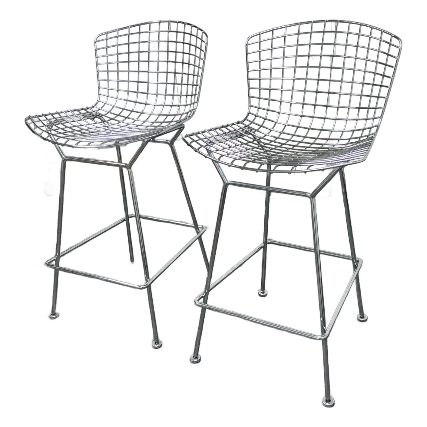 Harry Bertoia Knoll Studios Wire Mesh Bar Stools, a Pair | Chairish