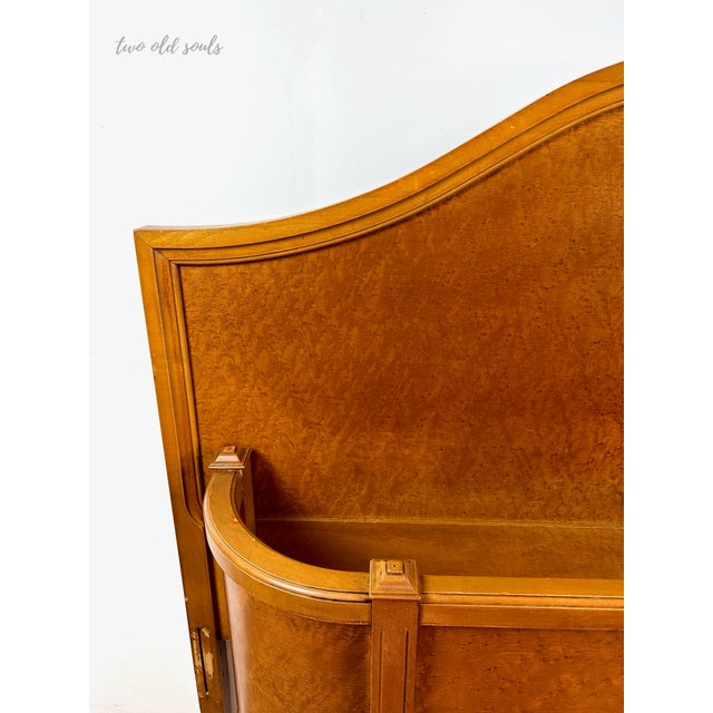 Vintage Birdseye Maple Curved Footboard Full Size Bed | Chairish