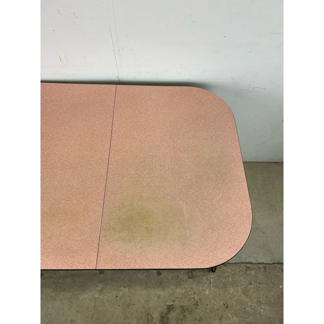 Mid Century Modern Pink Formica Kitchen Table With Hairpin Legs | Chairish