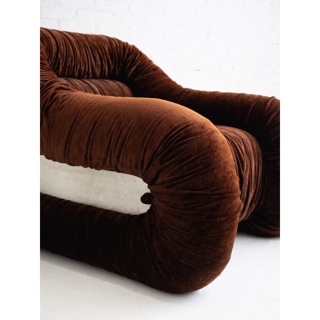 F&t Salotti Space Age Italian Velvet and Chrome Wrapped Chair | Chairish