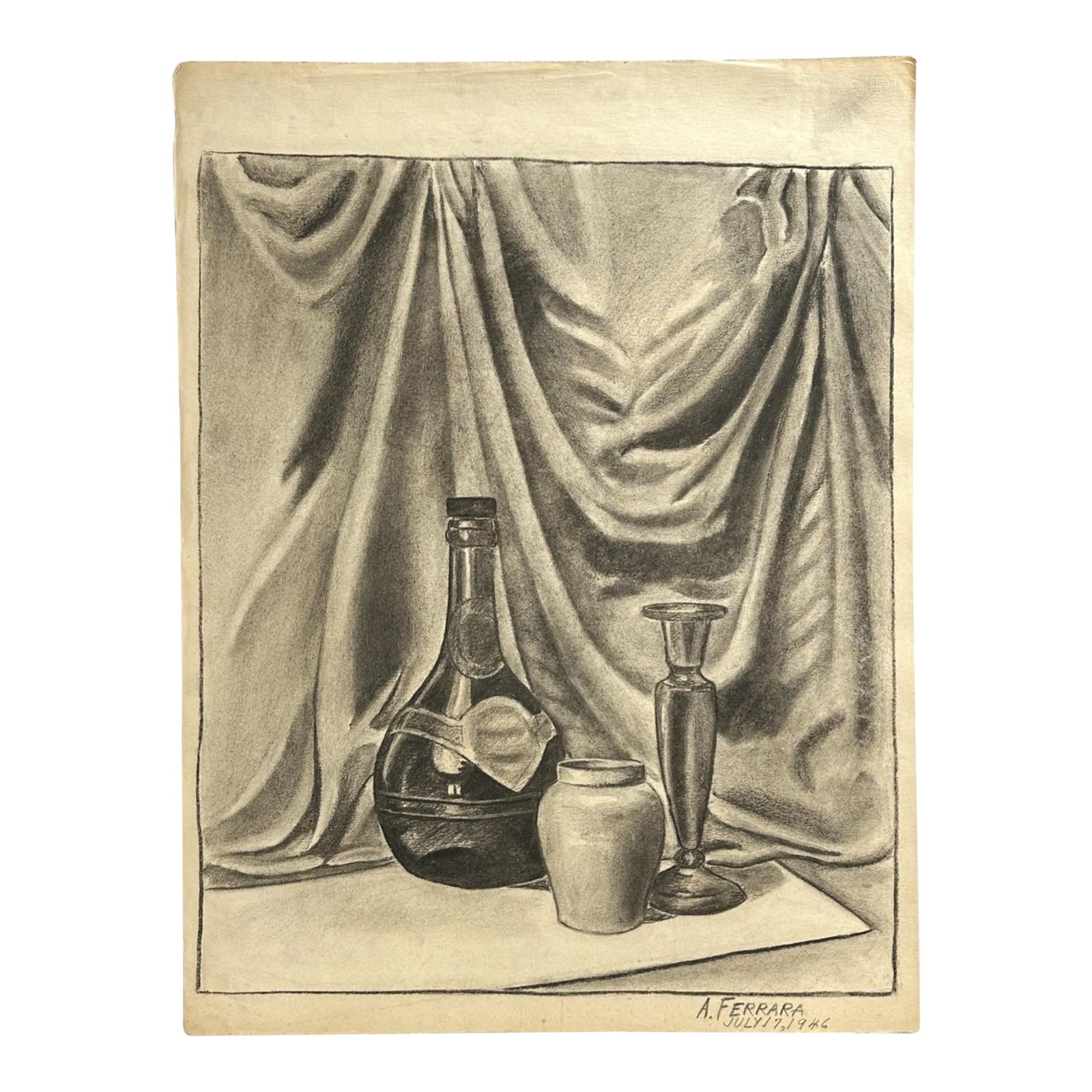 Anthony Ferrara (1930-2012) - Realist Interior Still Life, Signed (1946 ...