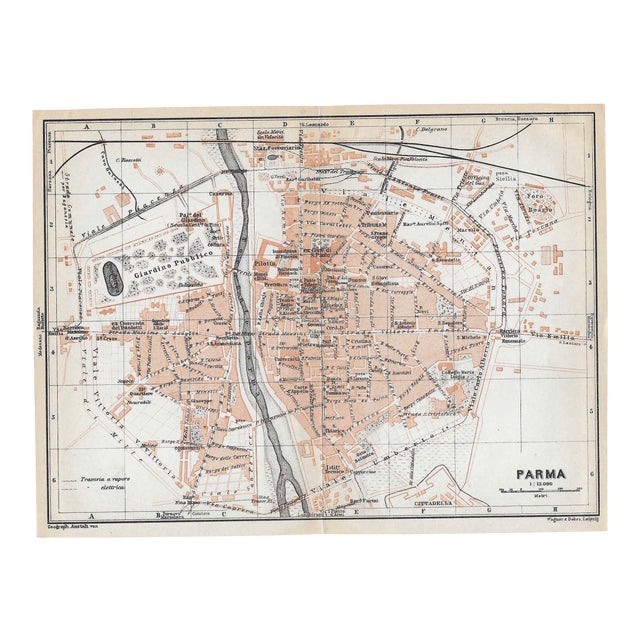 1928 Map of Parma Italy | Chairish